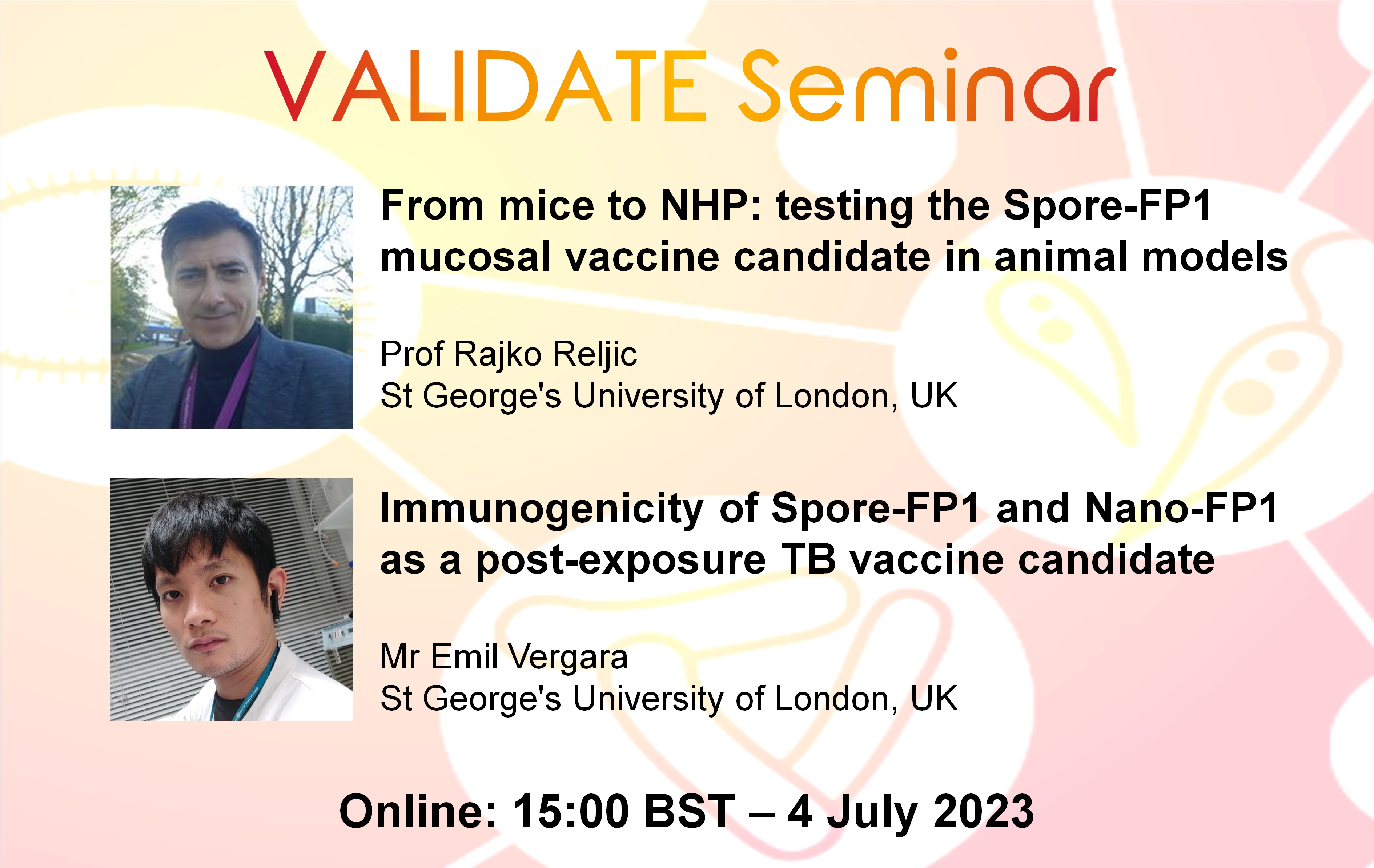 VALIDATE Seminar - Spore-FP1 mucosal vaccine candidate for TB | The VALIDATE Network