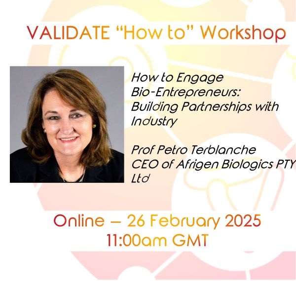 VALIDATE Workshop: How to Engage Bio-Entrepreneurs - Building Partnerships with Industry | The ...